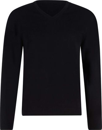 Maerz Herren Slim Fit Pullover 403800, Einfarbig, Gr. Small (Herstellergr&ouml;&szlig;e: 48), Black (Black 595)