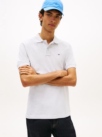 Tommy Jeans Poloshirt TOMMY JEANS TJM REGULAR FIT, Herren, Gr. XXL, wei&szlig; (ice grau heather), Jersey, Obermaterial: 100% Baumwolle, unifarben, regular fit normal, 