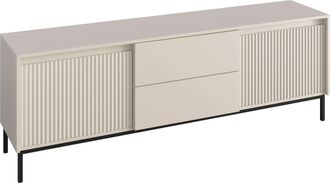 Mirjan24 TV Lowboard Ozmi 2K2SZ mit 2 T&uuml;ren und 2 Schubladen auf Kugelgleitschienen, Metallf&uuml;&szlig;e, Push to Open, Fernsehschrank, Fernsehtisch, TV Schrank TV Bank