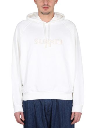 Sunnei Logo-Embroidered Cotton Sweatshirt - Beige
