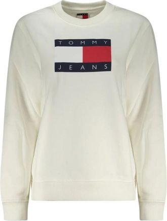 Tommy Hilfiger Femme, Sweatshirts et sweats &agrave; capuche, Blanc, Taille: 38 FR Bianco Cotton SweaT-shirt