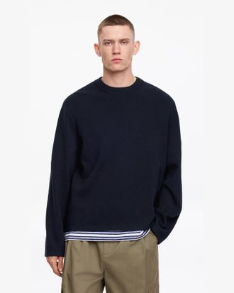 Arket Lockerer Pullover Aus Baumwollmischgewebe -Blau