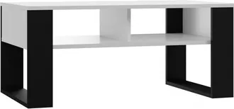 Topeshop Cdf Couchtisch Modern 2P Farbe: schwarz-wei&szlig; Moderne Bank f&uuml;r ein Wohnzimmer, Zimmer, B&uuml;ro Form: Quadrat, Rechteck Regal f&uuml;r Kleinigkeiten