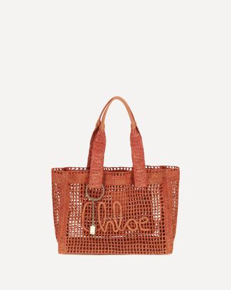 Chlo&eacute; East-West Summer Banana raffia Tote Bag Female UNI