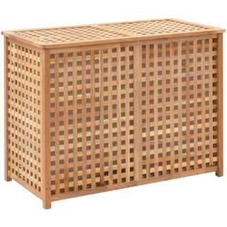 vidaXL Coffre &agrave; linge 87,5x46x67 cm Bois de noyer massif