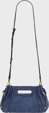 Gerard Darel Sac &agrave; main en cuir velours int&eacute;rieur m&eacute;tallis&eacute; - MINI DANY - Bleuet