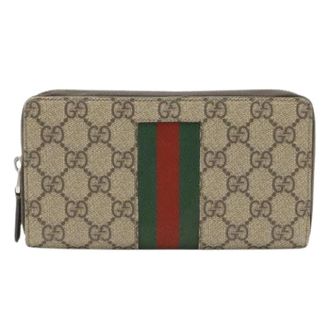 Gucci Portefeuille long pr&eacute;-poss&eacute;d&eacute; GG Supreme - Femme - Pre-owned - Beige - Taille: ONE Size