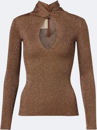 Valentino Pull en lam&eacute; &agrave; d&eacute;coupe