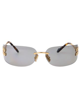 Miu Miu 0MU Gold Metal Frame Sunglasses - Gold