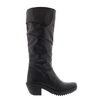 FLY London wule 132 Bottes en Cuir Noir, Noir, 38 EU