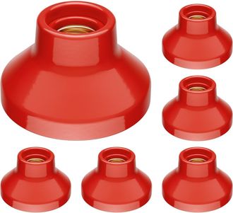 LEDs Com 6 Stück Deckenleuchte/Lampenfassung ELEKTRA, Porzellan, rot glänzend, 1x E27 max. 300W