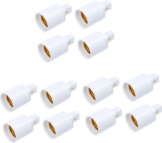 DOITOOL G24D-Zu-E27 Adapter - 12 St&uuml;ck Lampenkopf Umwandlung F&uuml;r Spiralf&ouml;rmige Gl&uuml;hbirnen Robuster Gl&uuml;hbirnen-Sockel Konverter Aus Metall Perfekt F&uuml;r Und Led 