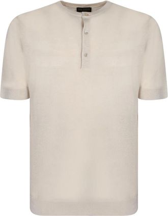 Dell'Oglio Homme, Tops, Blanc, Taille: XL Pull &agrave; manches courtes