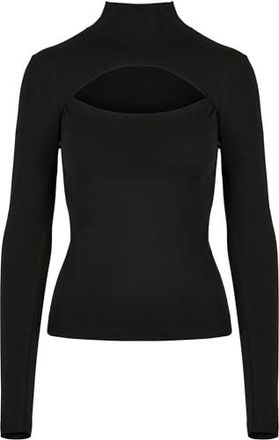 Urban Classics Ladies Cut-Out Turtleneck Longsleeve T-Shirt, Noir, XXL Femme