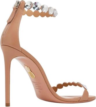 Aquazzura Femme, Chaussures, Rose, Taille: 41 EU Sandales &agrave; Talons Orn&eacute;es de Cristaux