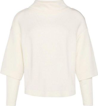 s.Oliver Sweatshirt Sweatshirt Loose Sweatshirt aus Scuba mit &uuml;berschnittenen Schultern