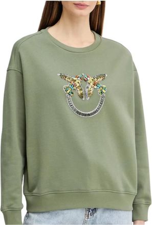Pinko Pinko, Femme, Sweatshirts et sweats &agrave; capuche, Vert, Taille: 40 FR Nelly Maglia
