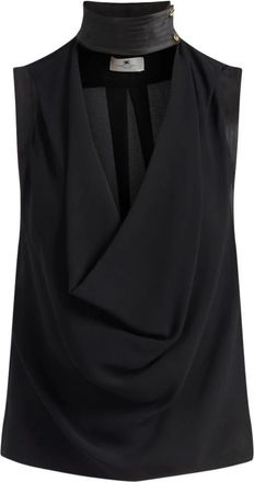 Elisabetta Franchi Femme, Tops, Noir, Taille: 40 FR Camicia