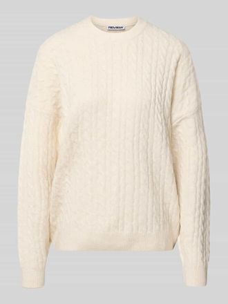 Review Oversized Fit Strickpullover mit Zopfmuster