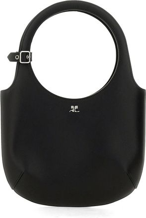 Courr&egrave;ges Womens Bag Holy Black Leather Handbags Hand