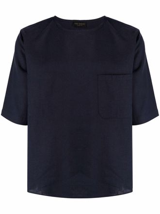 Dell'Oglio t-shirt en lin à manches courtes - Bleu