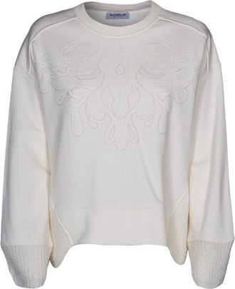 Dondup Femme, Sweatshirts et sweats &agrave; capuche, Beige, Taille: 38 FR SweaT-shirt ras du cou