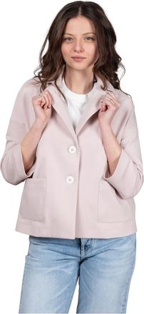 Circolo 1901 Femme, Vestes, Rose, Taille: 42 FR Fleece Button Caban
