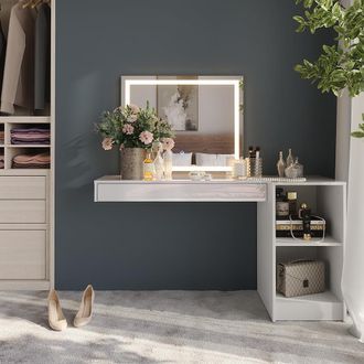 Vicco Schminktisch Sherry, Wei&szlig;, 100 cm 3 Teile