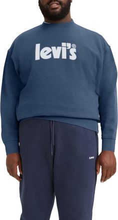Levi's Herren Big & Tall Relaxed Graphic Crew Sweatshirt, Poster Logo - Sunset Blue, 5XL