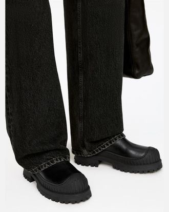 Arket Chunky Stiefelette Aus Leder -Schwarz