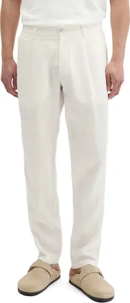 Marc O'Polo Leinenhose MARC OPOLO Osby jogger pleats, Herren, Gr. 32, L&auml;nge 32, wei&szlig; (silky wei&szlig;), Web, Obermaterial: 100% Leinen, normal, Hosen