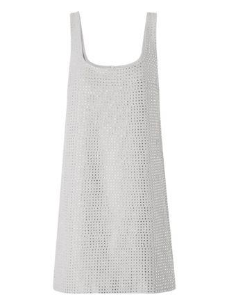 Pinko robe mi-longue &agrave; encolure carr&eacute;e et design perfor&eacute; - Blanc