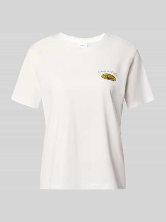 Vila T-Shirt mit Print und Rundhalsausschnitt Modell SYBILLA CHOCO