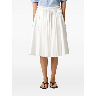 Ami A-Line Cotton Skirt - White
