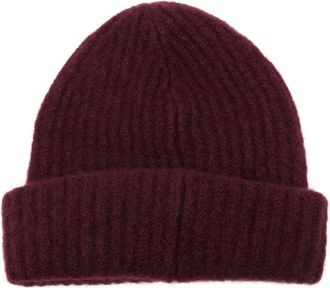 Roberto Collina 263MYB32051 Ribbed Knit Cashmere Beanie - Red