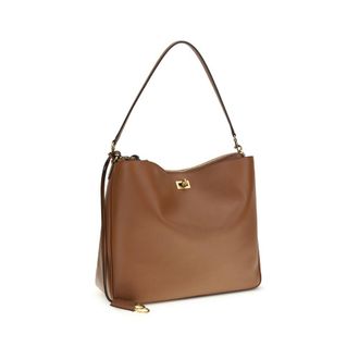 Balenciaga Womens Beige Calf Leather Bos Taurus Shoulder Bag