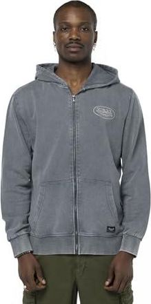 Von Dutch Sweat Homme Cruz, Sweat &agrave; Capuche Homme Zipp&eacute;, Gris Taille S