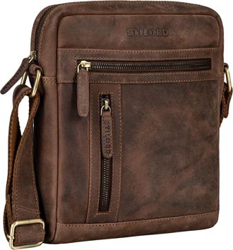 STILORD Vince Echtleder Umhängetasche Herren Kleine Vintage Schultertasche für 10,1 Zoll Tablets Herrentasche aus Echtem Leder, Farbe:veleta - braun