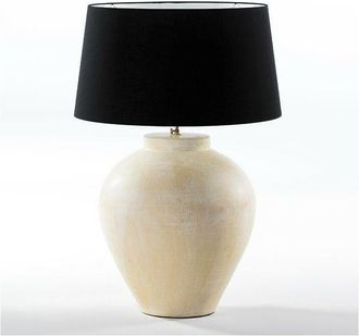 Les Tendances Pied de lampe en terre cuite blanche Michka H 55 cm