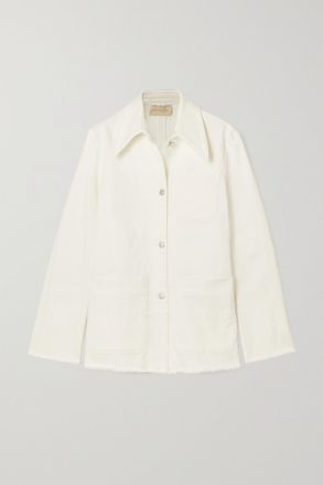 Christopher Kane Jeansjacke Aus Bio-denim Mit Fransen - Creme