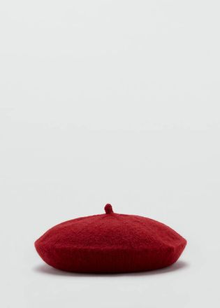 Mango Strick-Baskenm&uuml;tze aus Wollmischgewebe rot - Damen - Einheitsgr&ouml;&szlig;e - MANGO
