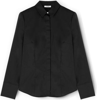 Motivi Popeline-Hemd mit verdeckter Knopfleiste - - Blouses & Shirts - Damen - Schwarzk - S