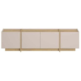 Calicosy Meuble TV 4 portes d&eacute;cor cachemire et ch&ecirc;ne L180 cm ONYX