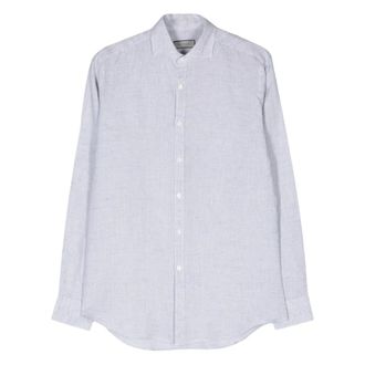 Canali Homme, Chemises, Gris, Taille: M Chemise D&eacute;contract&eacute;e en Lin