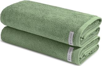 ROSS 2 teiliges Frottier-Set - Selection Bio-Baumwolle (2 X Duschtuch im Set) - 540 g/m2 - Baumwolle - Frottee - saugstark - weich und flauschig - Piniengr