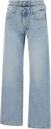 7 For All Mankind Femme, Jeans, Bleu, Taille: W29 Pantalon Double Taille