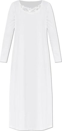 Hanro Femme, Vêtements de nuit et de détente, Blanc, Taille: 40 FR Kalea Long Sleeve Nightdress 130cm