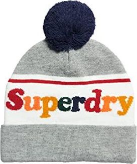 Superdry Vintage Classic Logo Beanie, B&eacute;ret Femme, Gris Marla/Multi