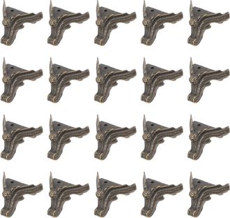 Valiclud BUGUUYO 20 Stück Teiliges Retro Möbelbeine aus Zinklegierung Dekorative Vintage Boxfüße für Holztruhen Schmuckkästen und Aufbewahrungsboxen Antike Möb