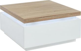 Vente-Unique Halo II Couchtisch 2 Schubladen MDF lackiert mit LEDs wei&middot; und Eiche